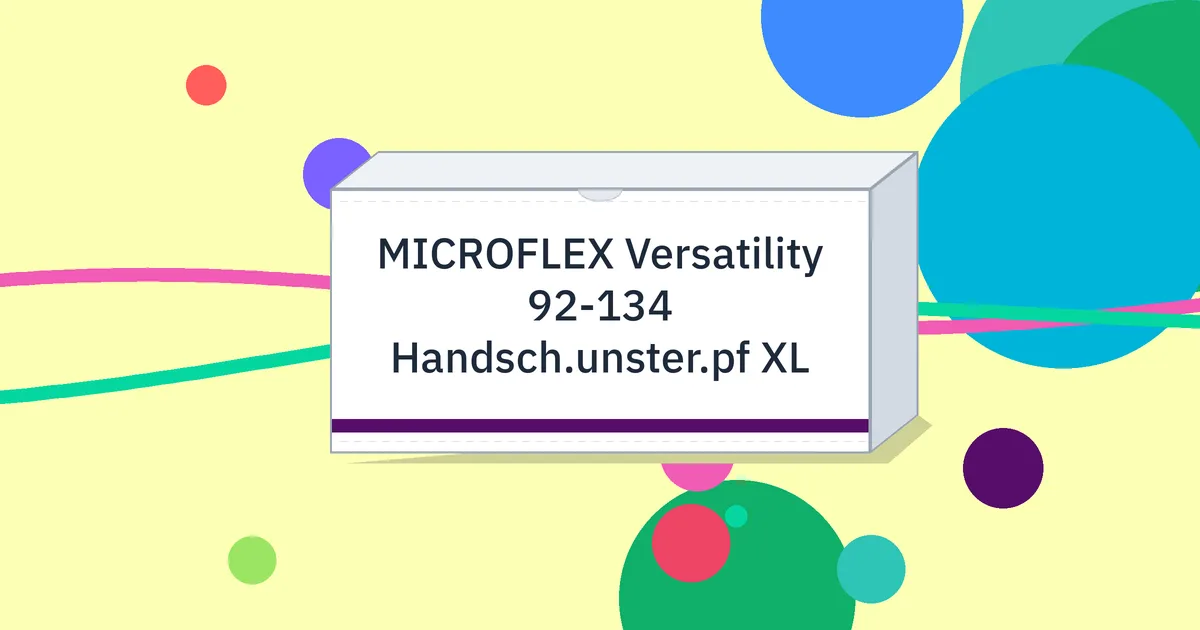 Symbolbild: Packung mit der Aufschrift MICROFLEX Versatility 92-134 Handsch.unster.pf XL (PZN 18387821) – Verfügbarkeit und Bezug in Apotheken in Frankfurt am Main