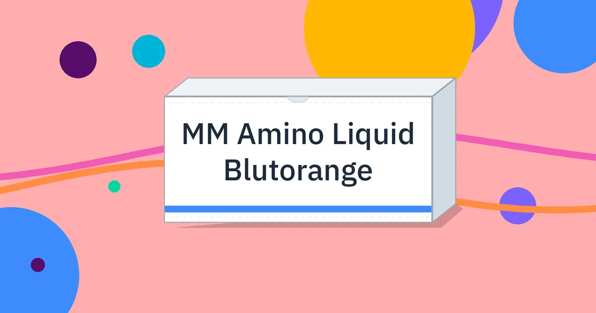 Symbolbild: Packung mit der Aufschrift MM Amino Liquid Blutorange (PZN 16820946) – Verfügbarkeit und Bezug in Apotheken in Frankfurt am Main