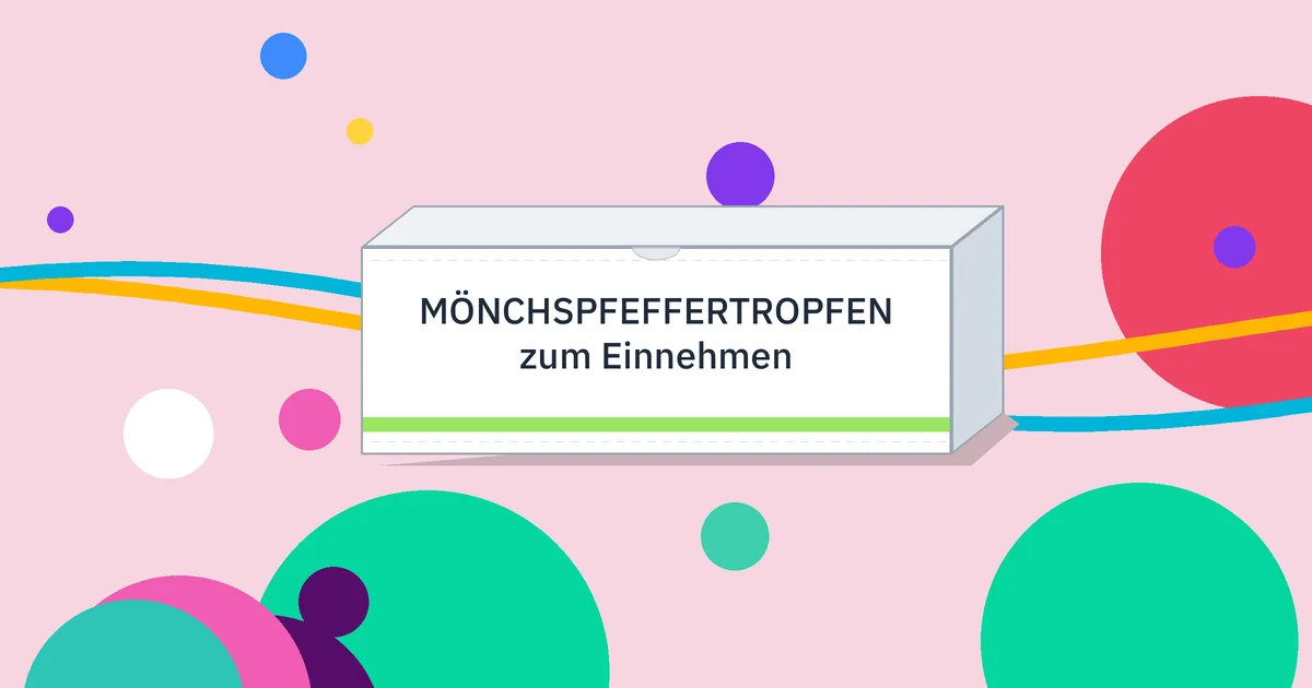 Symbolbild: Packung mit der Aufschrift MÖNCHSPFEFFERTROPFEN zum Einnehmen (PZN 17427636) – Verfügbarkeit und Bezug in Apotheken in Frankfurt am Main