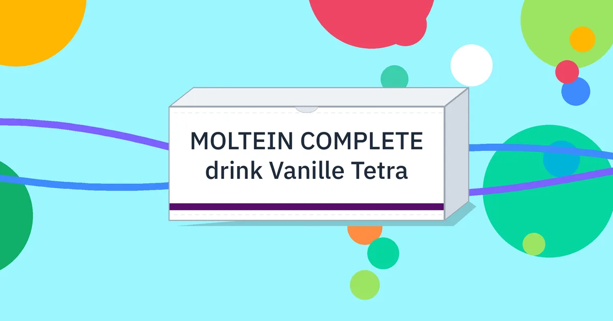 Symbolbild: Packung mit der Aufschrift MOLTEIN COMPLETE drink Vanille Tetra (PZN 19440210) – Verfügbarkeit und Bezug in Apotheken in Frankfurt am Main