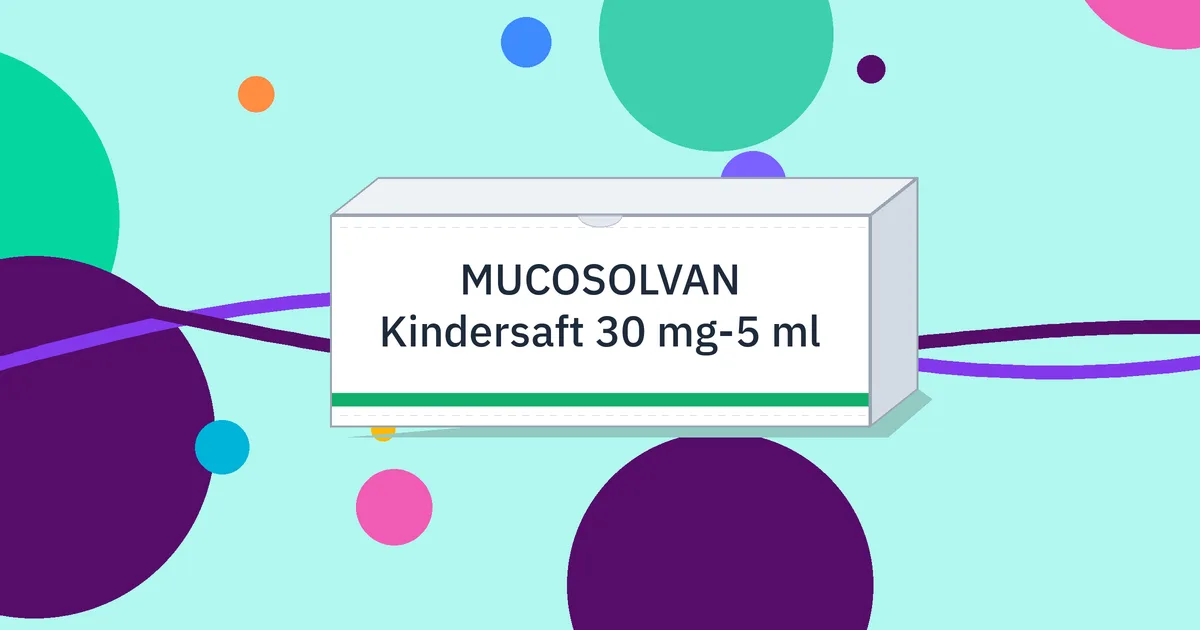Symbolbild: Packung mit der Aufschrift MUCOSOLVAN Kindersaft 30 mg-5 ml (PZN 02808002) – Verfügbarkeit und Bezug in Apotheken in Frankfurt am Main