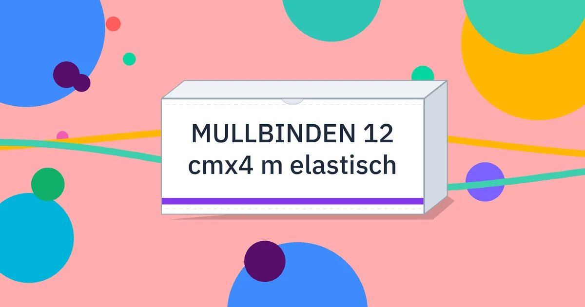 Symbolbild: Packung mit der Aufschrift MULLBINDEN 12 cmx4 m elastisch (PZN 07622845) – Verfügbarkeit und Bezug in Apotheken in Frankfurt am Main