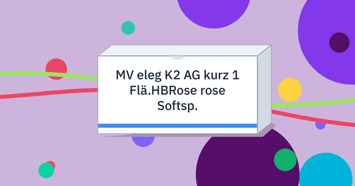 Symbolbild: Packung mit der Aufschrift MV eleg K2 AG kurz 1 Flä.HBRose rose Softsp. (PZN 15704008) – Verfügbarkeit und Bezug in Apotheken in Frankfurt am Main