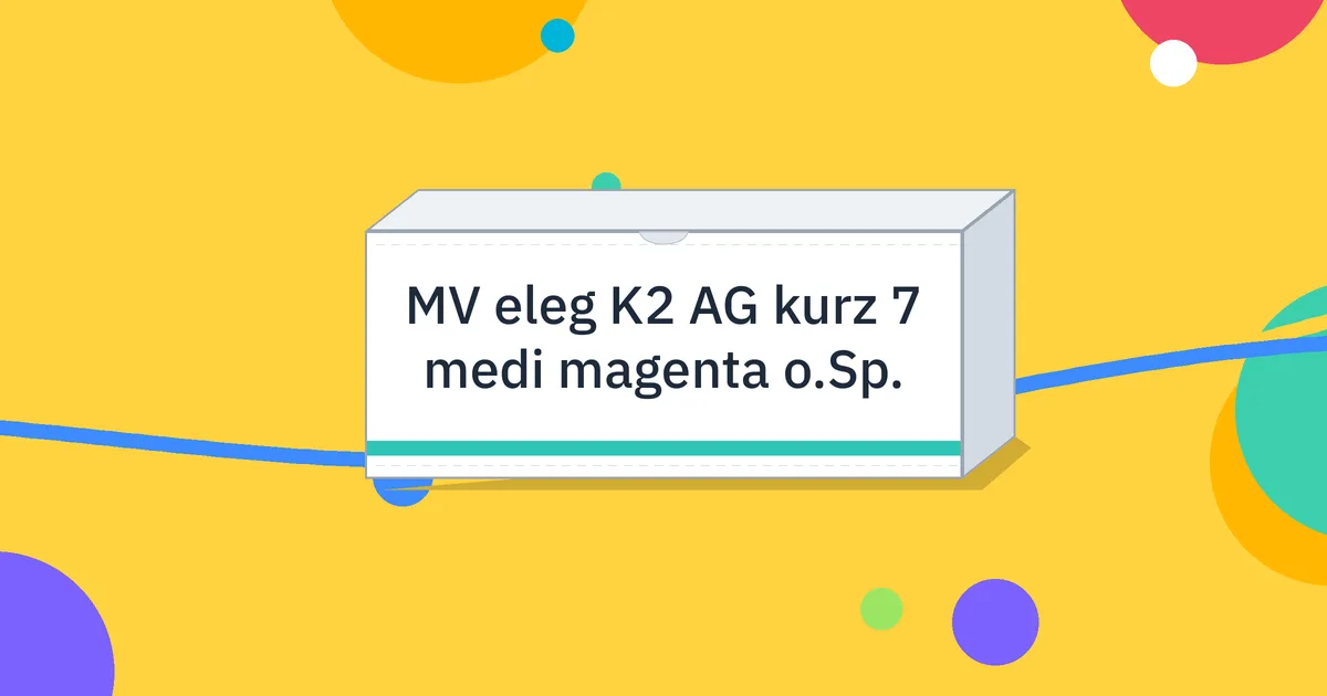 Symbolbild: Packung mit der Aufschrift MV eleg K2 AG kurz 7 medi magenta o.Sp. (PZN 14637801) – Verfügbarkeit und Bezug in Apotheken in Frankfurt am Main