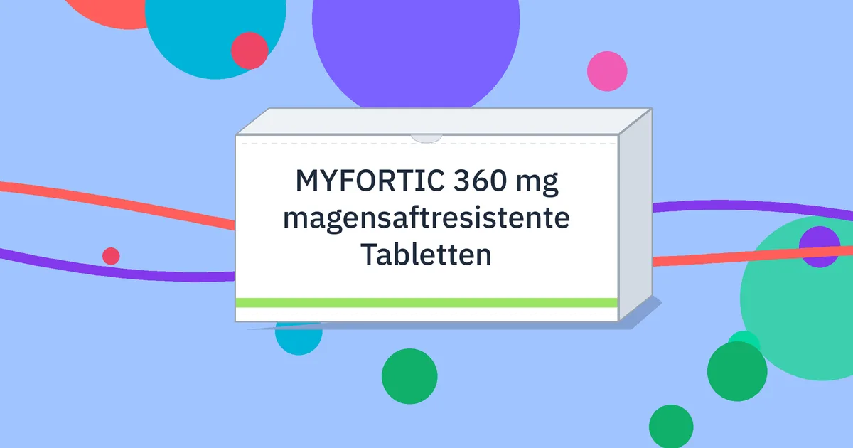 Symbolbild: Packung mit der Aufschrift MYFORTIC 360 mg magensaftresistente Tabletten (PZN 00080051) – Verfügbarkeit und Bezug in Apotheken in Frankfurt am Main