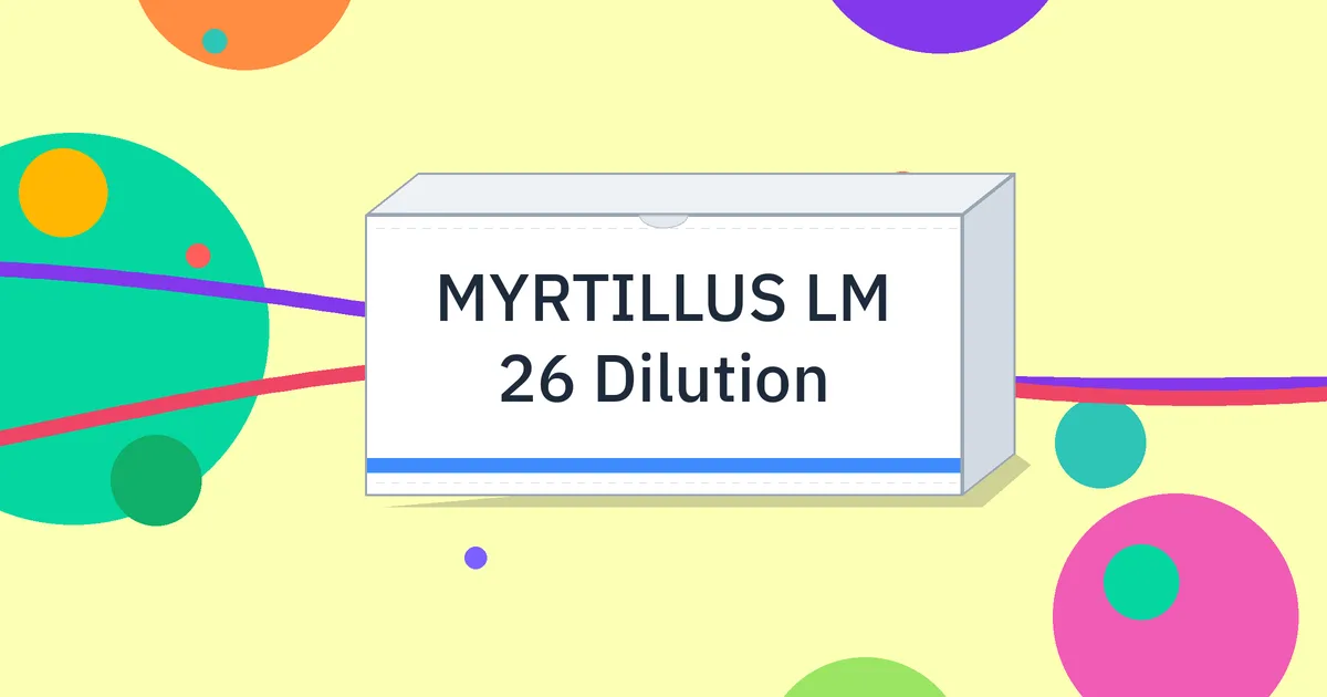 Symbolbild: Packung mit der Aufschrift MYRTILLUS LM 26 Dilution (PZN 13613678) – Verfügbarkeit und Bezug in Apotheken in Frankfurt am Main