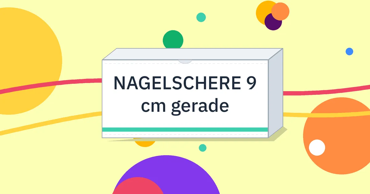 Symbolbild: Packung mit der Aufschrift NAGELSCHERE 9 cm gerade (PZN 04444981) – Verfügbarkeit und Bezug in Apotheken in Frankfurt am Main