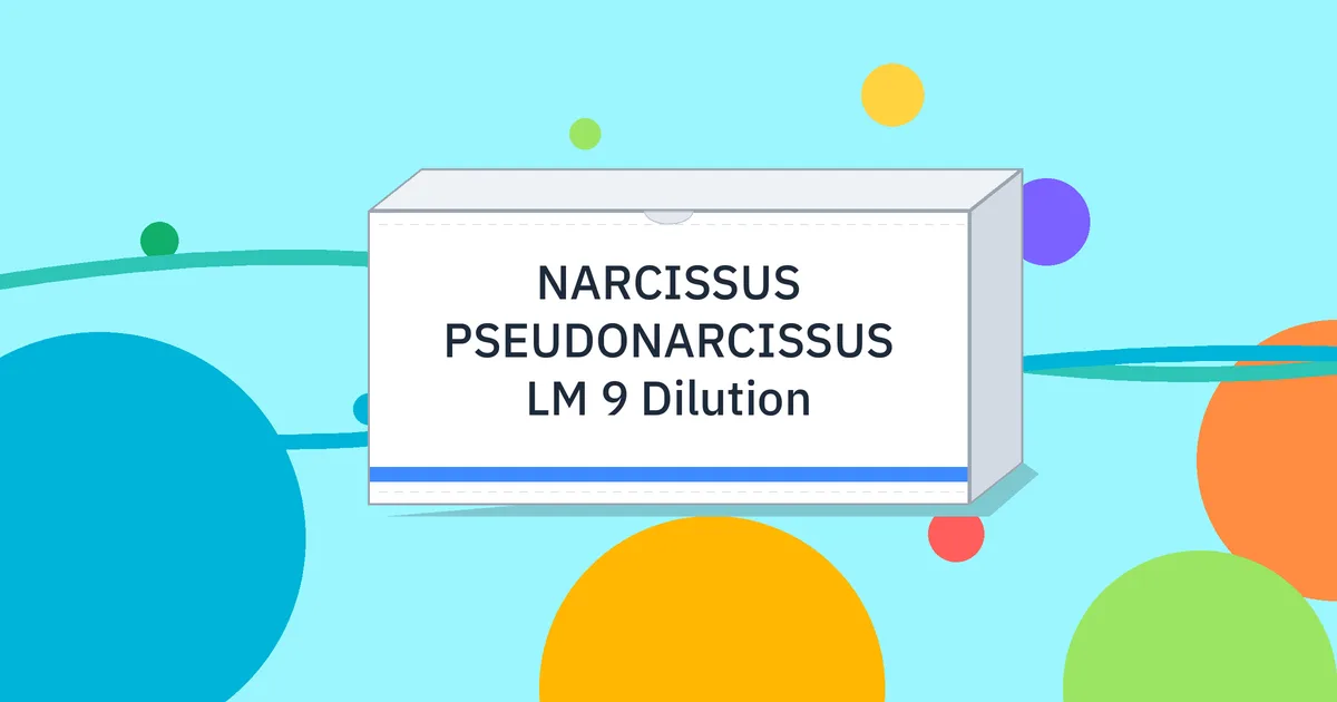 Symbolbild: Packung mit der Aufschrift NARCISSUS PSEUDONARCISSUS LM 9 Dilution (PZN 13615832) – Verfügbarkeit und Bezug in Apotheken in Frankfurt am Main