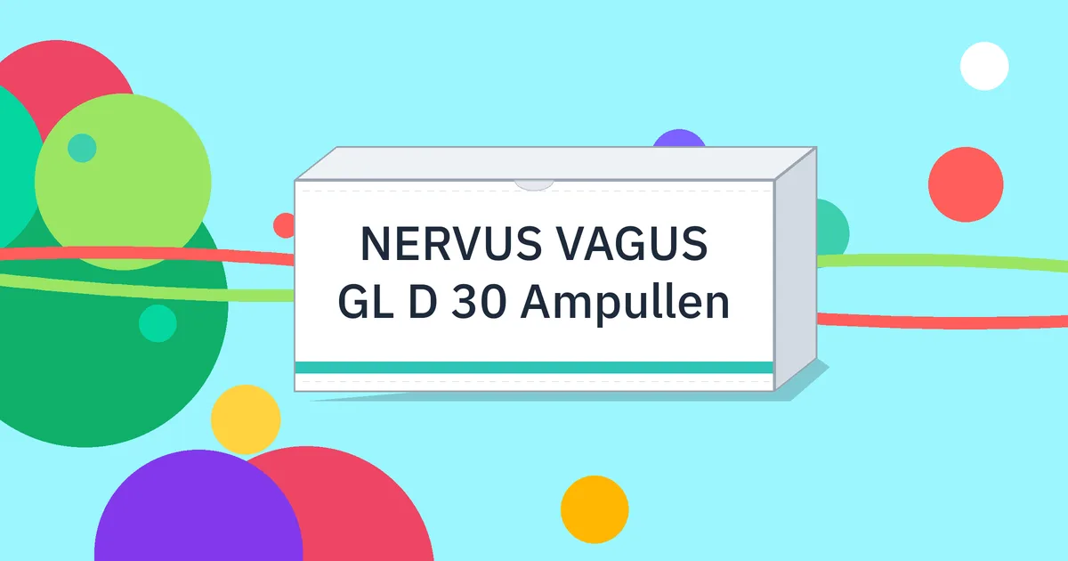 Symbolbild: Packung mit der Aufschrift NERVUS VAGUS GL D 30 Ampullen (PZN 02830941) – Verfügbarkeit und Bezug in Apotheken in Frankfurt am Main