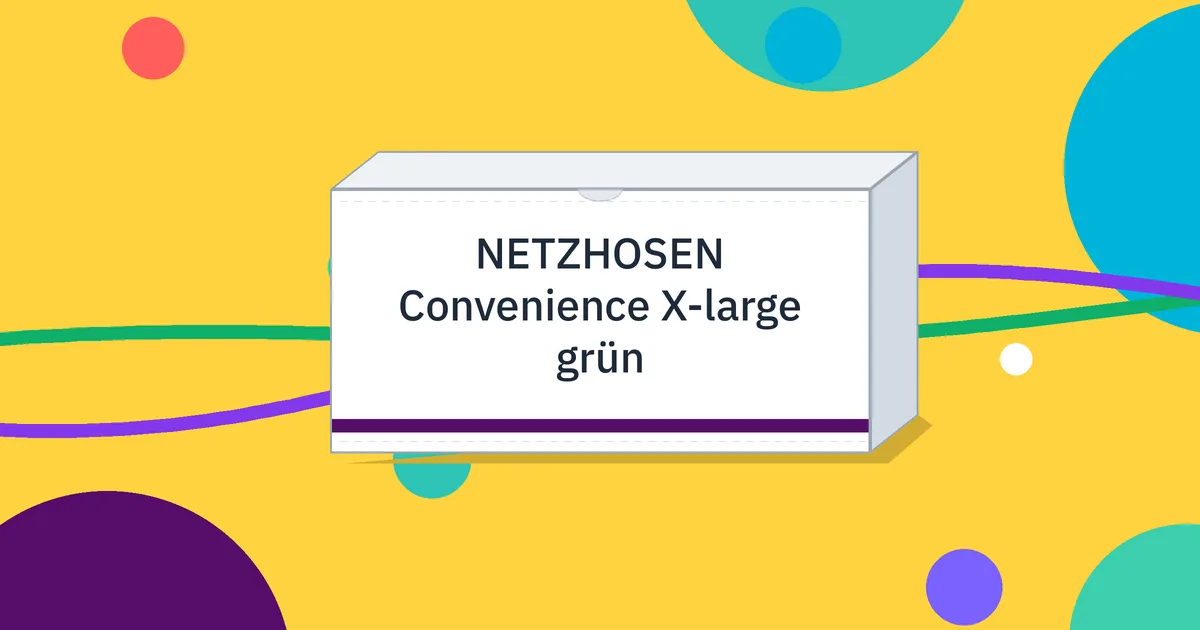 Symbolbild: Packung mit der Aufschrift NETZHOSEN Convenience X-large grün (PZN 02032010) – Verfügbarkeit und Bezug in Apotheken in Frankfurt am Main