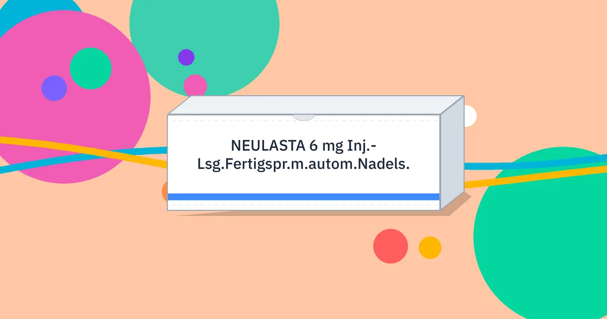 Symbolbild: Packung mit der Aufschrift NEULASTA 6 mg Inj.-Lsg.Fertigspr.m.autom.Nadels. (PZN 15617290) – Verfügbarkeit und Bezug in Apotheken in Frankfurt am Main
