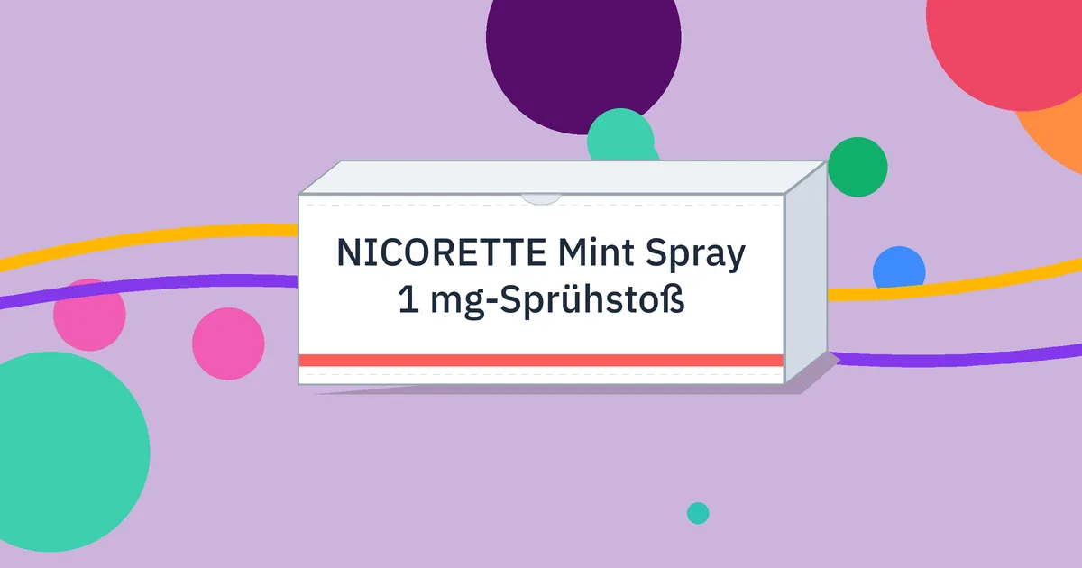 Symbolbild: Packung mit der Aufschrift NICORETTE Mint Spray 1 mg-Sprühstoß (PZN 17871791) – Verfügbarkeit und Bezug in Apotheken in Frankfurt am Main
