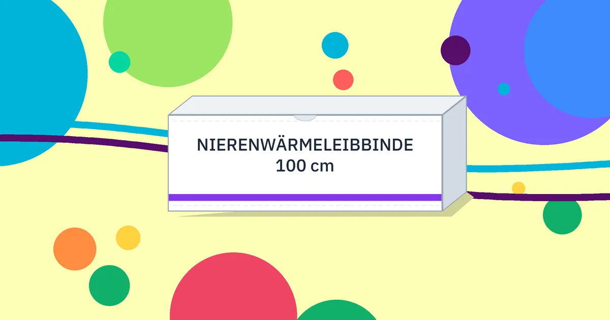 Symbolbild: Packung mit der Aufschrift NIERENWÄRMELEIBBINDE 100 cm (PZN 01731674) – Verfügbarkeit und Bezug in Apotheken in Frankfurt am Main