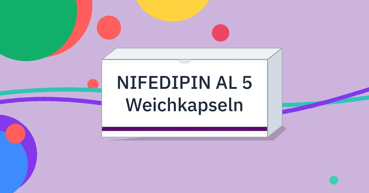 Symbolbild: Packung mit der Aufschrift NIFEDIPIN AL 5 Weichkapseln (PZN 04748416) – Verfügbarkeit und Bezug in Apotheken in Frankfurt am Main