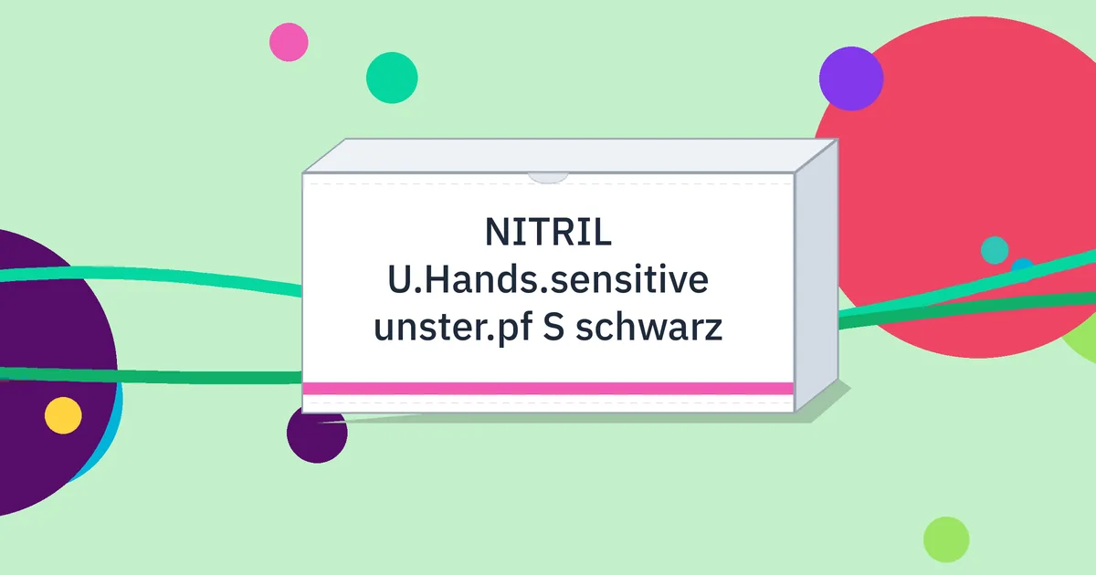 Symbolbild: Packung mit der Aufschrift NITRIL U.Hands.sensitive unster.pf S schwarz (PZN 12445316) – Verfügbarkeit und Bezug in Apotheken in Frankfurt am Main