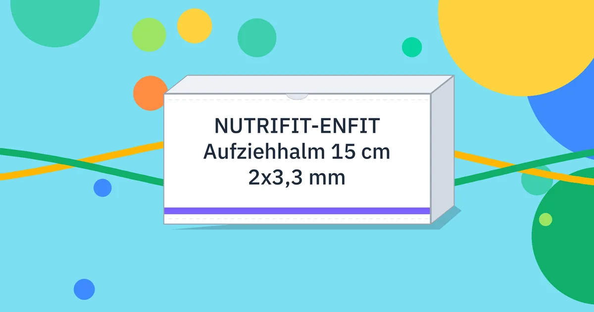 Symbolbild: Packung mit der Aufschrift NUTRIFIT-ENFIT Aufziehhalm 15 cm 2x3,3 mm (PZN 14174519) – Verfügbarkeit und Bezug in Apotheken in Frankfurt am Main