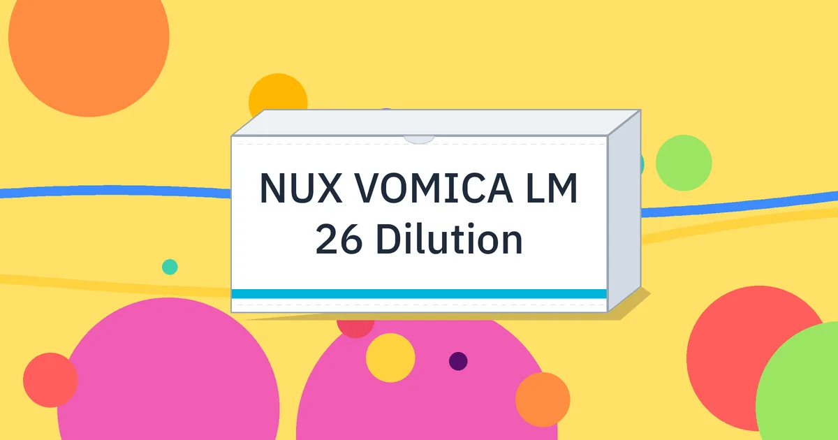 Symbolbild: Packung mit der Aufschrift NUX VOMICA LM 26 Dilution (PZN 12970531) – Verfügbarkeit und Bezug in Apotheken in Frankfurt am Main