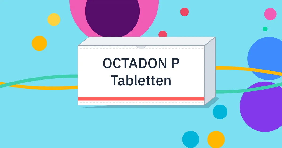 Symbolbild: Packung mit der Aufschrift OCTADON P Tabletten (PZN 04855023) – Verfügbarkeit und Bezug in Apotheken in Frankfurt am Main