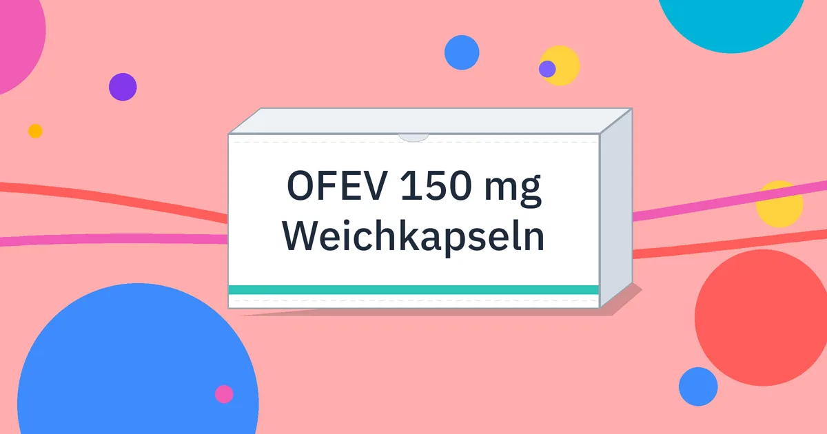 Symbolbild: Packung mit der Aufschrift OFEV 150 mg Weichkapseln (PZN 20546089) – Verfügbarkeit und Bezug in Apotheken in Frankfurt am Main