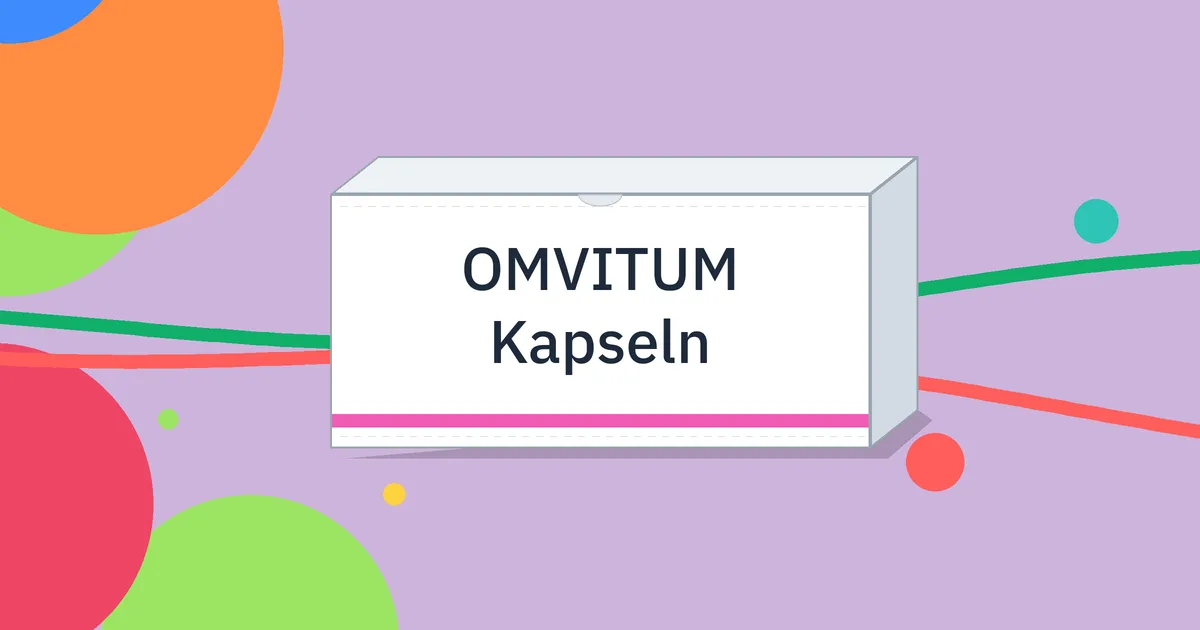 Symbolbild: Packung mit der Aufschrift OMVITUM Kapseln (PZN 11528359) – Verfügbarkeit und Bezug in Apotheken in Frankfurt am Main