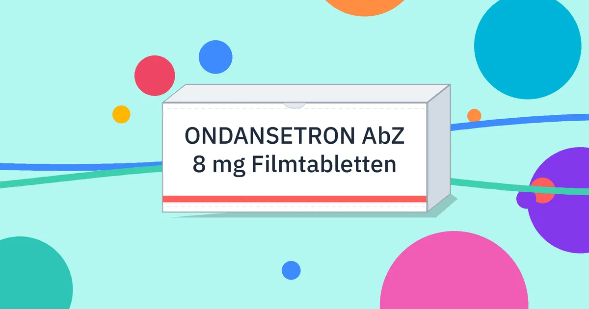 Symbolbild: Packung mit der Aufschrift ONDANSETRON AbZ 8 mg Filmtabletten (PZN 01810043) – Verfügbarkeit und Bezug in Apotheken in Frankfurt am Main