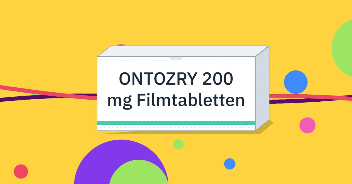 Symbolbild: Packung mit der Aufschrift ONTOZRY 200 mg Filmtabletten (PZN 17259417) – Verfügbarkeit und Bezug in Apotheken in Frankfurt am Main