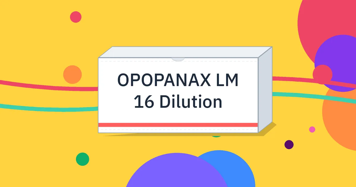 Symbolbild: Packung mit der Aufschrift OPOPANAX LM 16 Dilution (PZN 13627120) – Verfügbarkeit und Bezug in Apotheken in Frankfurt am Main