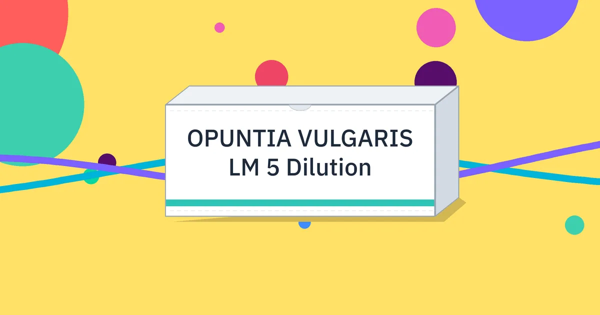 Symbolbild: Packung mit der Aufschrift OPUNTIA VULGARIS LM 5 Dilution (PZN 13627462) – Verfügbarkeit und Bezug in Apotheken in Frankfurt am Main
