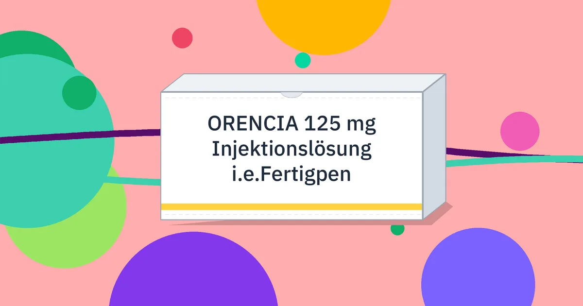 Symbolbild: Packung mit der Aufschrift ORENCIA 125 mg Injektionslösung i.e.Fertigpen (PZN 13235495) – Verfügbarkeit und Bezug in Apotheken in Frankfurt am Main