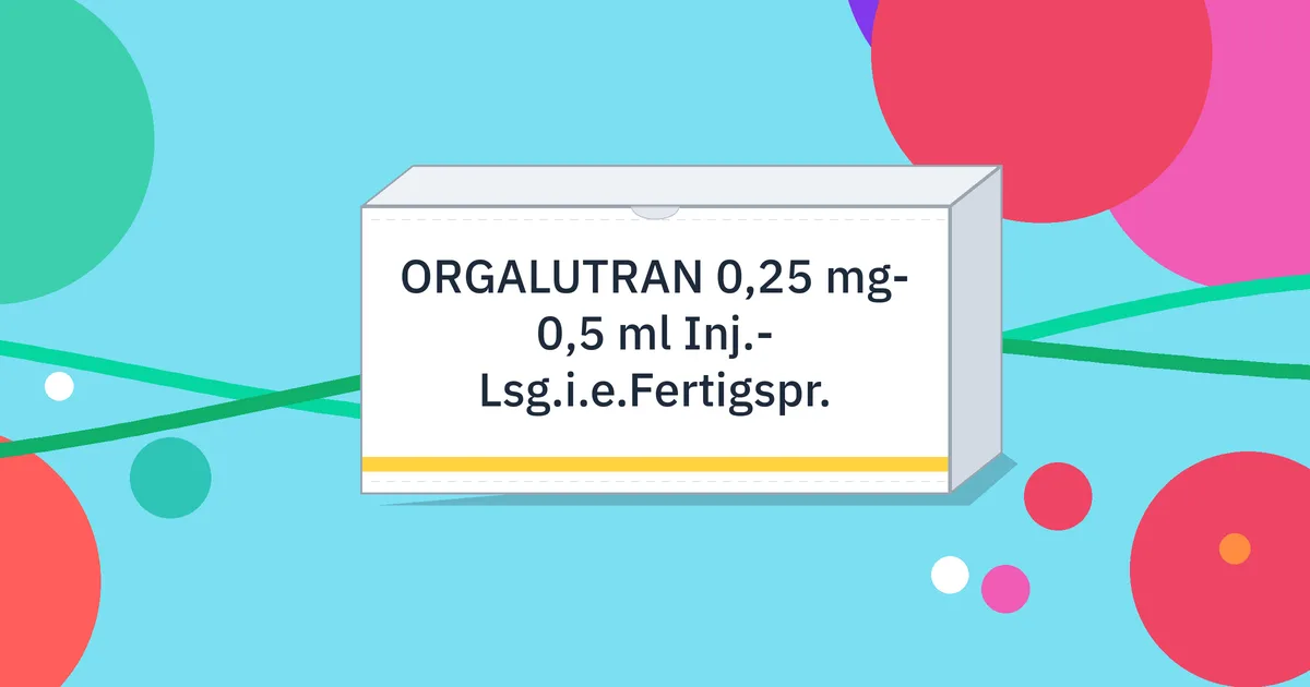 Symbolbild: Packung mit der Aufschrift ORGALUTRAN 0,25 mg-0,5 ml Inj.-Lsg.i.e.Fertigspr. (PZN 05453717) – Verfügbarkeit und Bezug in Apotheken in Frankfurt am Main