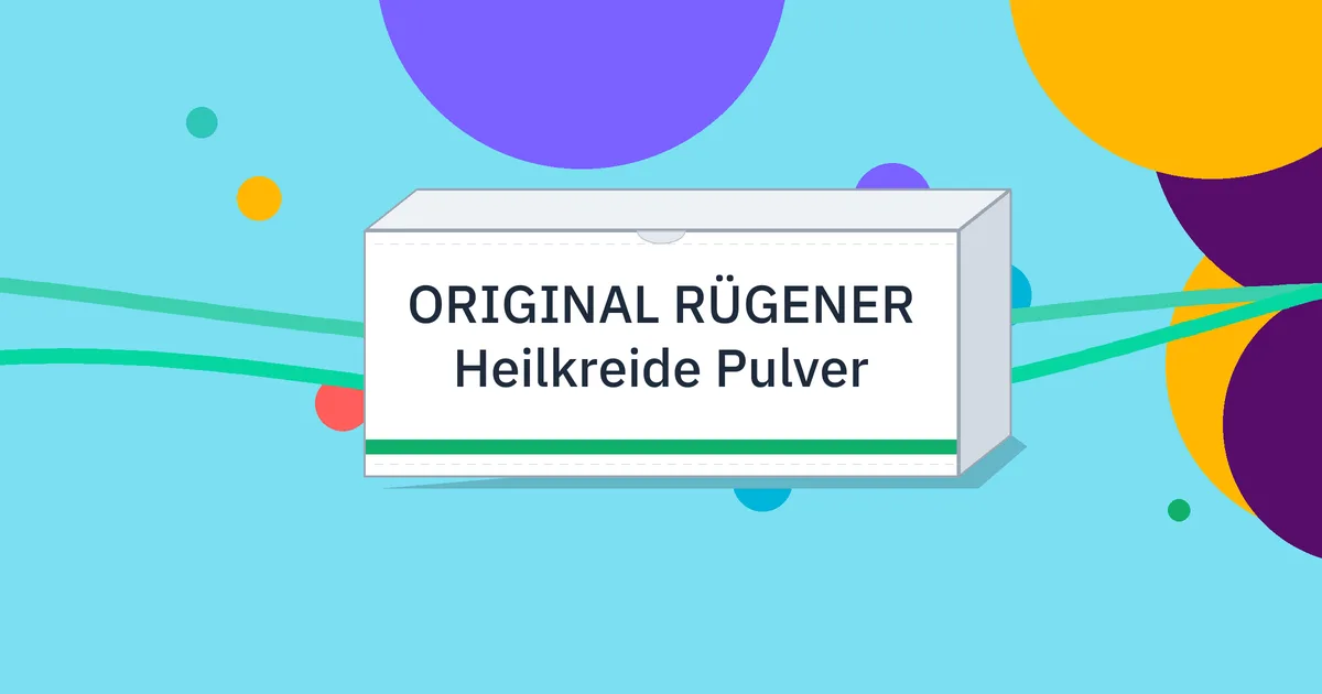 Symbolbild: Packung mit der Aufschrift ORIGINAL RÜGENER Heilkreide Pulver (PZN 16150670) – Verfügbarkeit und Bezug in Apotheken in Frankfurt am Main
