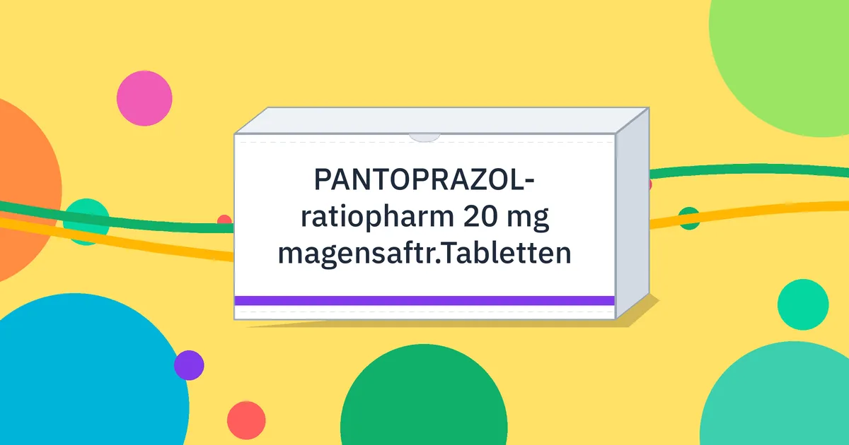 Symbolbild: Packung mit der Aufschrift PANTOPRAZOL-ratiopharm 20 mg magensaftr.Tabletten (PZN 07189673) – Verfügbarkeit und Bezug in Apotheken in Frankfurt am Main
