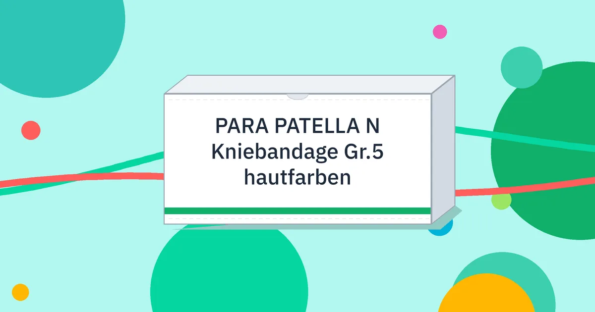 Symbolbild: Packung mit der Aufschrift PARA PATELLA N Kniebandage Gr.5 hautfarben (PZN 10003488) – Verfügbarkeit und Bezug in Apotheken in Frankfurt am Main