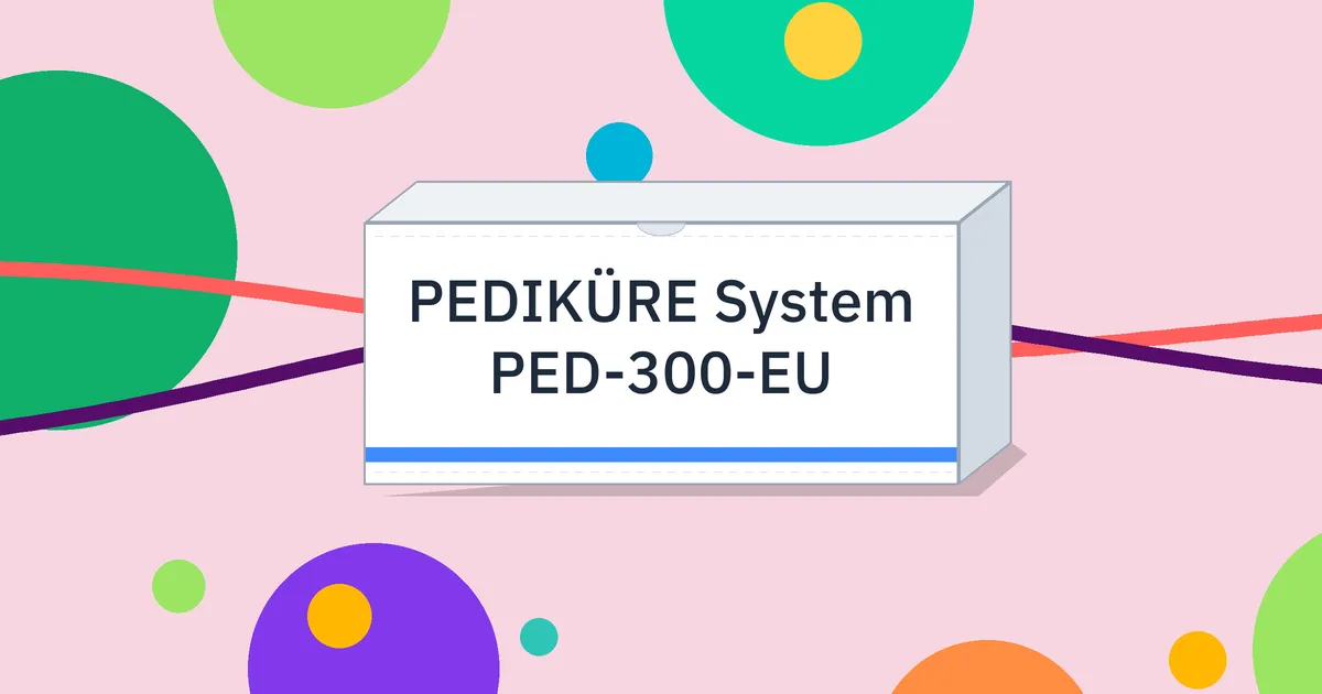 Symbolbild: Packung mit der Aufschrift PEDIKÜRE System PED-300-EU (PZN 09917993) – Verfügbarkeit und Bezug in Apotheken in Frankfurt am Main