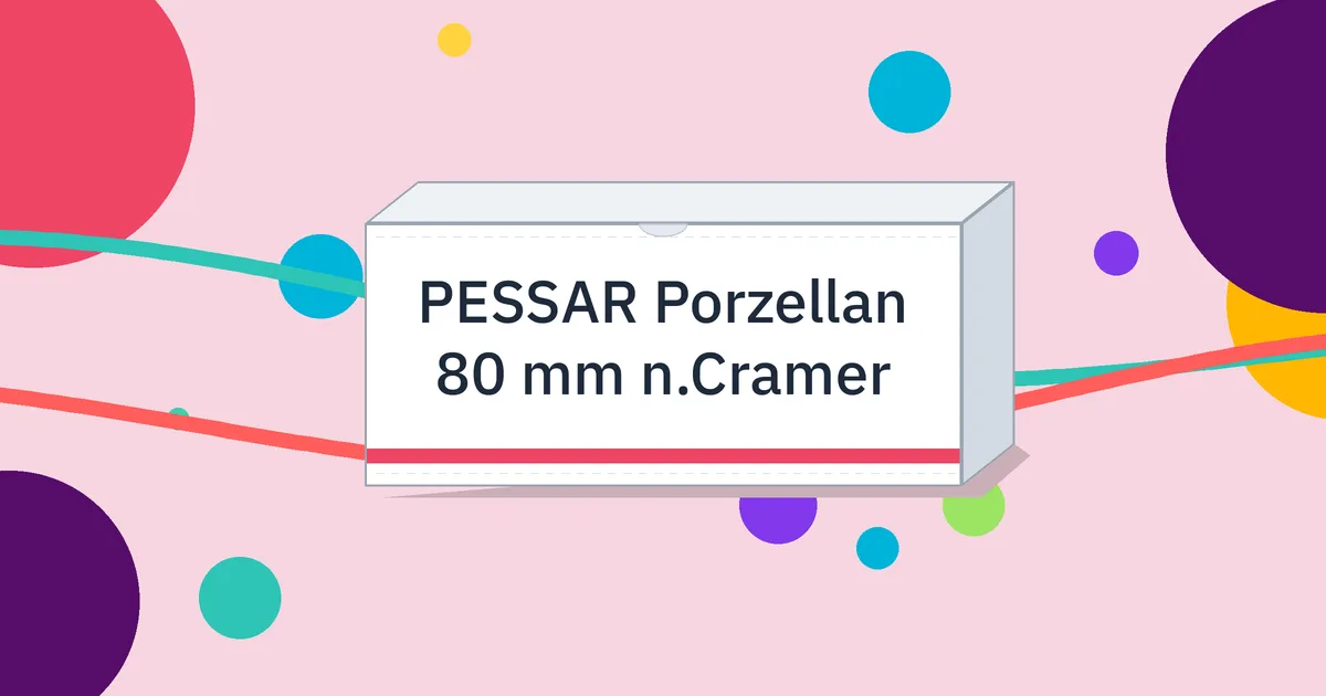 Symbolbild: Packung mit der Aufschrift PESSAR Porzellan 80 mm n.Cramer (PZN 01733489) – Verfügbarkeit und Bezug in Apotheken in Frankfurt am Main