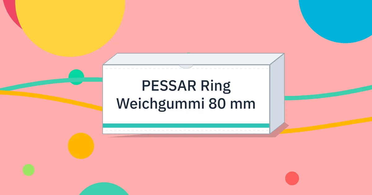 Symbolbild: Packung mit der Aufschrift PESSAR Ring Weichgummi 80 mm (PZN 01733839) – Verfügbarkeit und Bezug in Apotheken in Frankfurt am Main