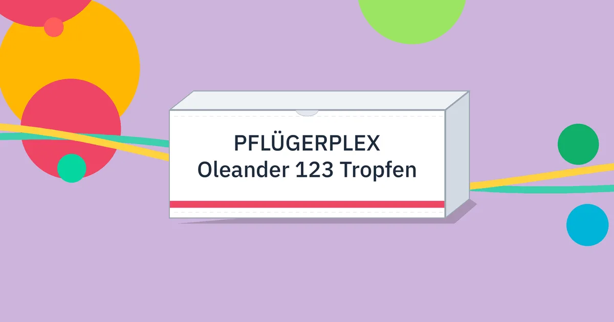 Symbolbild: Packung mit der Aufschrift PFLÜGERPLEX Oleander 123 Tropfen (PZN 04877361) – Verfügbarkeit und Bezug in Apotheken in Frankfurt am Main