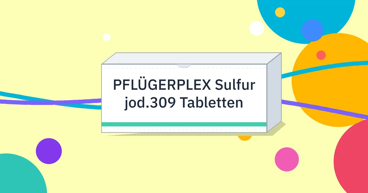 Symbolbild: Packung mit der Aufschrift PFLÜGERPLEX Sulfur jod.309 Tabletten (PZN 00460782) – Verfügbarkeit und Bezug in Apotheken in Frankfurt am Main