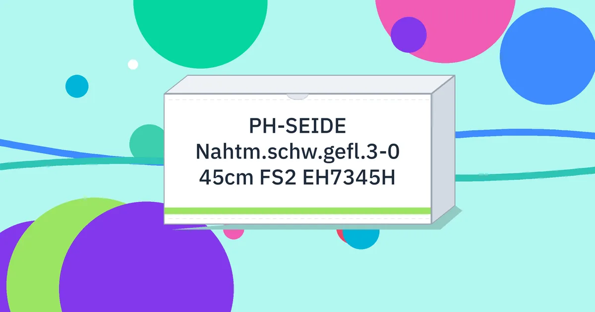 Symbolbild: Packung mit der Aufschrift PH-SEIDE Nahtm.schw.gefl.3-0 45cm FS2 EH7345H (PZN 16253915) – Verfügbarkeit und Bezug in Apotheken in Frankfurt am Main
