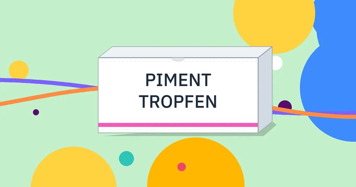 Symbolbild: Packung mit der Aufschrift PIMENT TROPFEN (PZN 14283964) – Verfügbarkeit und Bezug in Apotheken in Frankfurt am Main