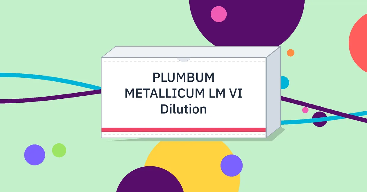 Symbolbild: Packung mit der Aufschrift PLUMBUM METALLICUM LM VI Dilution (PZN 02668972) – Verfügbarkeit und Bezug in Apotheken in Frankfurt am Main