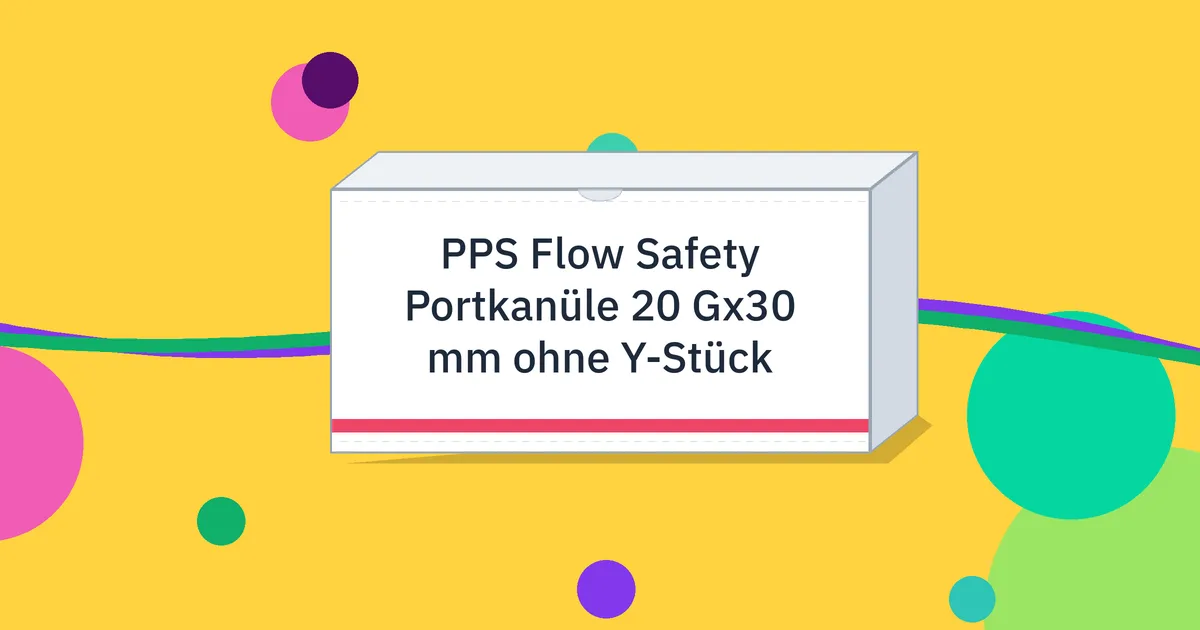 Symbolbild: Packung mit der Aufschrift PPS Flow Safety Portkanüle 20 Gx30 mm ohne Y-Stück (PZN 10073827) – Verfügbarkeit und Bezug in Apotheken in Frankfurt am Main