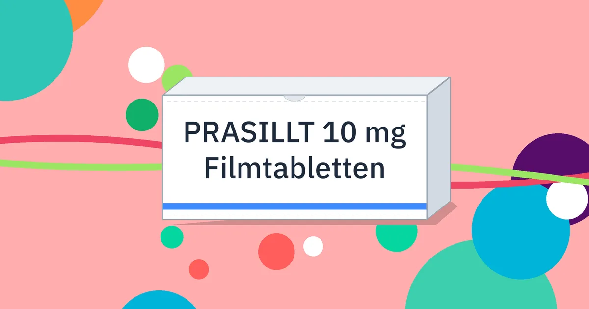 Symbolbild: Packung mit der Aufschrift PRASILLT 10 mg Filmtabletten (PZN 15240106) – Verfügbarkeit und Bezug in Apotheken in Frankfurt am Main