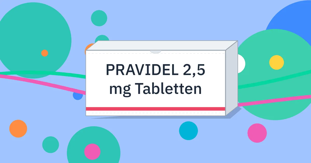 Symbolbild: Packung mit der Aufschrift PRAVIDEL 2,5 mg Tabletten (PZN 20346373) – Verfügbarkeit und Bezug in Apotheken in Frankfurt am Main