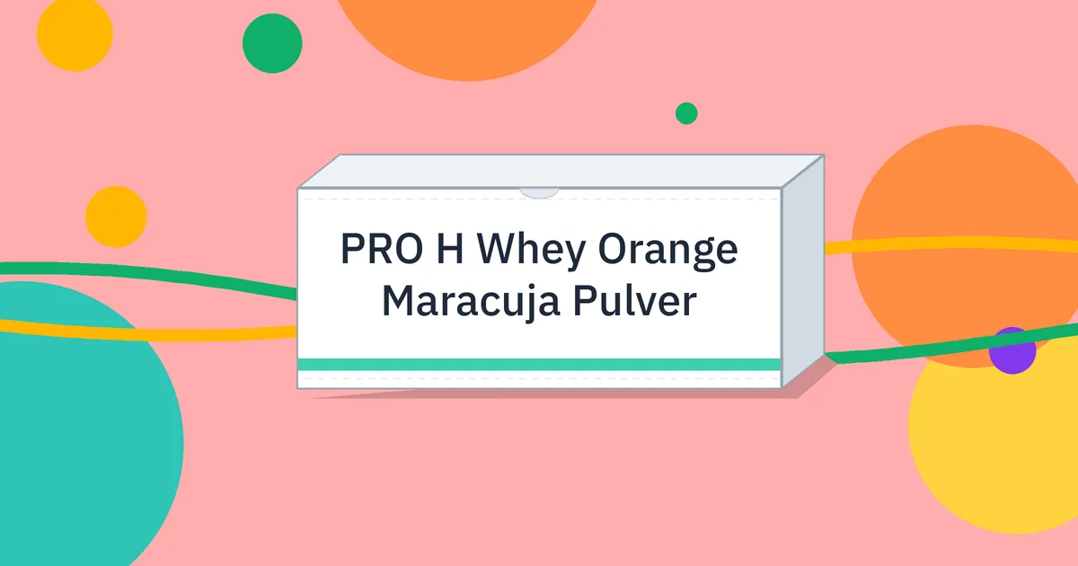 Symbolbild: Packung mit der Aufschrift PRO H Whey Orange Maracuja Pulver (PZN 08842402) – Verfügbarkeit und Bezug in Apotheken in Frankfurt am Main
