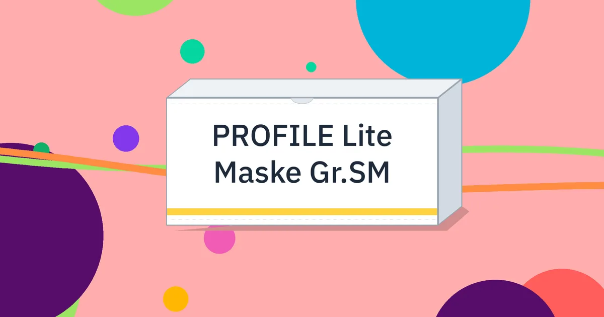 Symbolbild: Packung mit der Aufschrift PROFILE Lite Maske Gr.SM (PZN 03035602) – Verfügbarkeit und Bezug in Apotheken in Frankfurt am Main