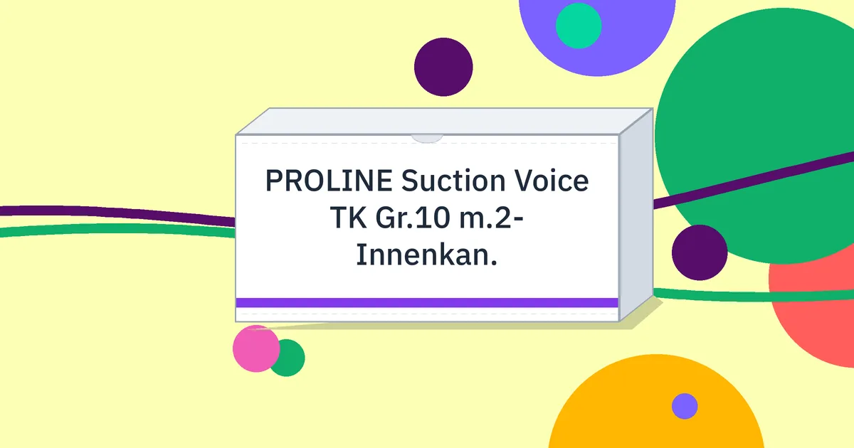 Symbolbild: Packung mit der Aufschrift PROLINE Suction Voice TK Gr.10 m.2-Innenkan. (PZN 16148348) – Verfügbarkeit und Bezug in Apotheken in Frankfurt am Main