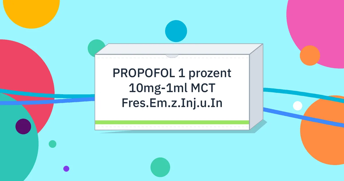 Symbolbild: Packung mit der Aufschrift PROPOFOL 1 prozent 10mg-1ml MCT Fres.Em.z.Inj.u.In (PZN 19232026) – Verfügbarkeit und Bezug in Apotheken in Frankfurt am Main