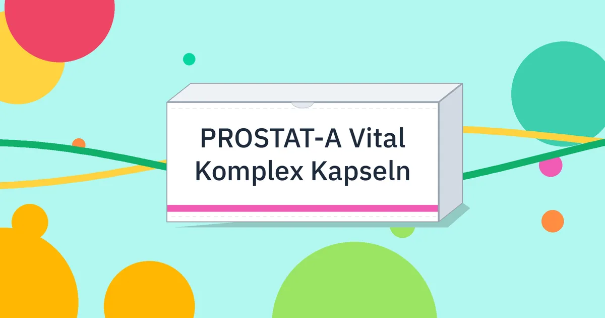 Symbolbild: Packung mit der Aufschrift PROSTAT-A Vital Komplex Kapseln (PZN 16781525) – Verfügbarkeit und Bezug in Apotheken in Frankfurt am Main