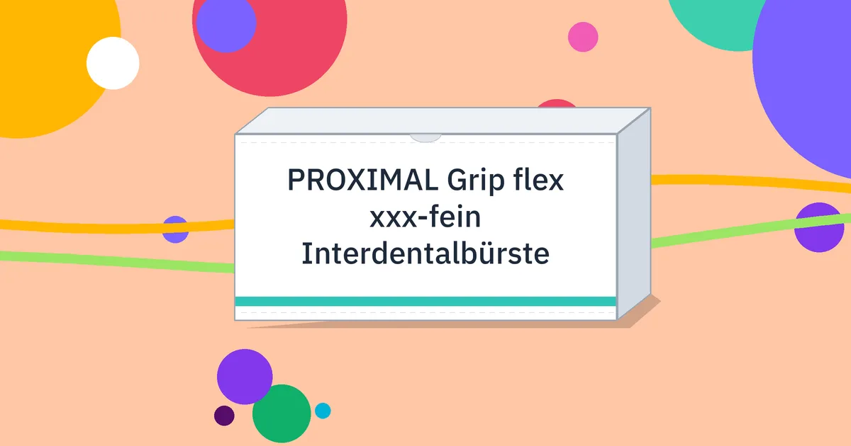 Symbolbild: Packung mit der Aufschrift PROXIMAL Grip flex xxx-fein Interdentalbürste (PZN 06809777) – Verfügbarkeit und Bezug in Apotheken in Frankfurt am Main